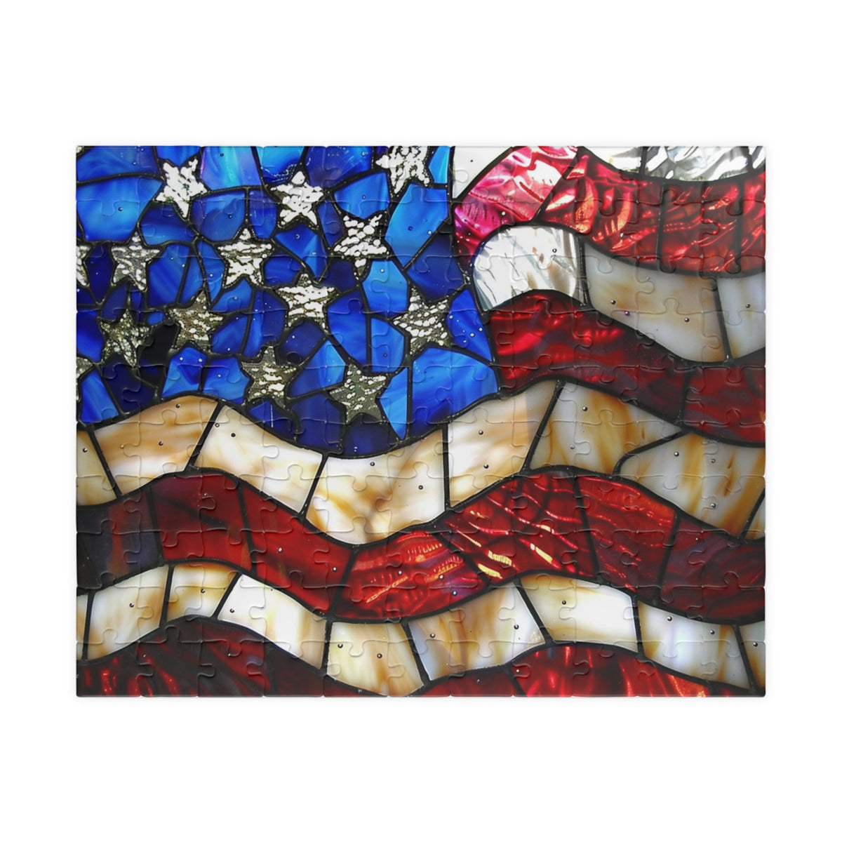 Stained Glass Waving American Flag Puzzle - 1014 Pieces – Paint With ...