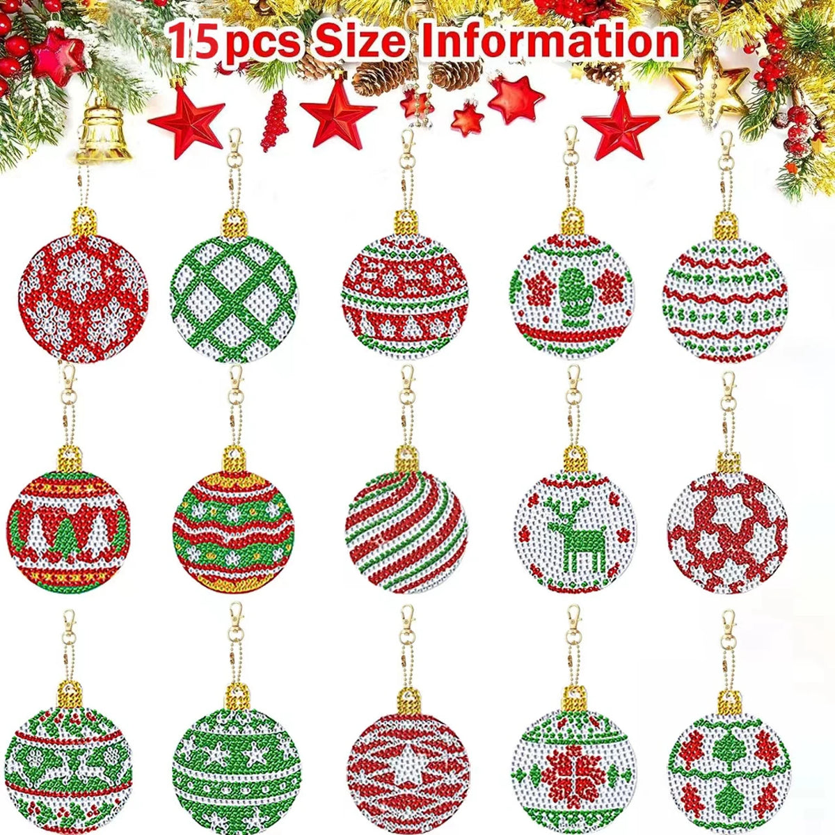 Christmas Ball Ornaments (Set Of 15) – Paint With Diamonds