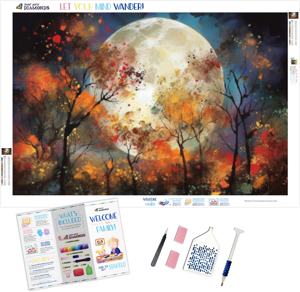 Autumn Harvest Moon Official Diamond Painting Kit | Diamond Art | Paint ...