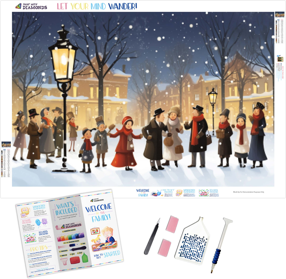 Carolers In The Snow Diamond Painting Kit Paint With Diamonds Official