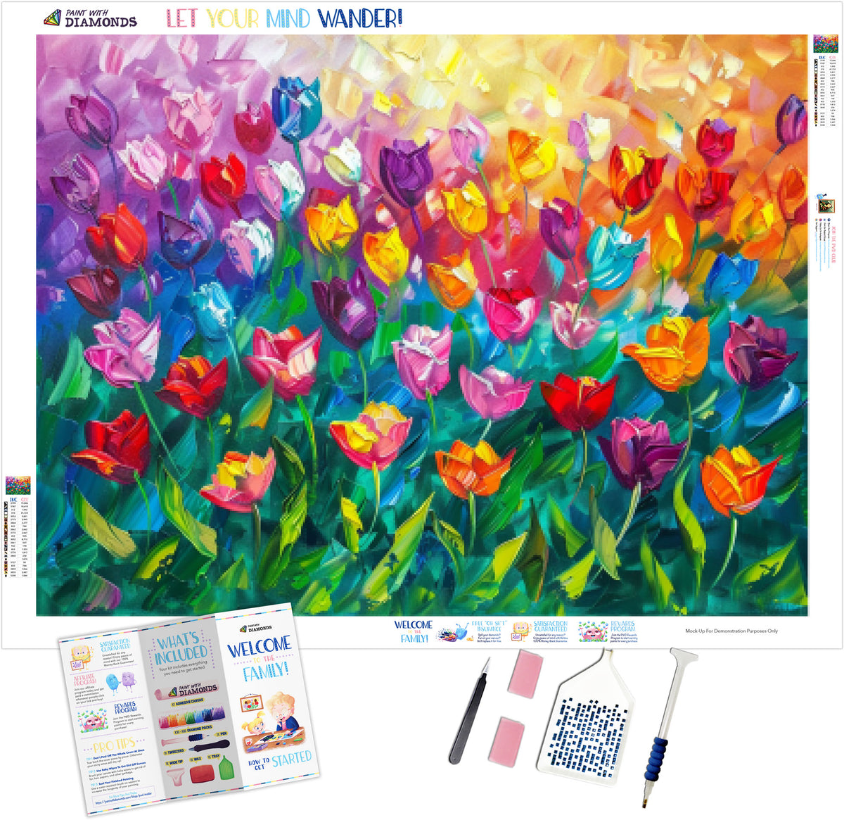 Colorful Tulip Explosion Official Diamond Painting Kit | Diamond Art | Paint With Diamonds®