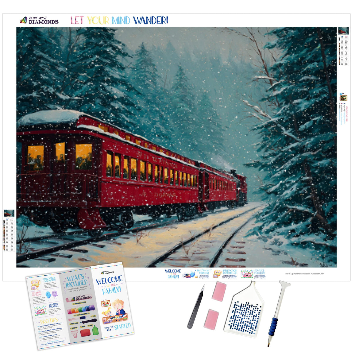 Cozy Winter Train Ride Diamond Painting - Full Drill Kit | Paint With ...