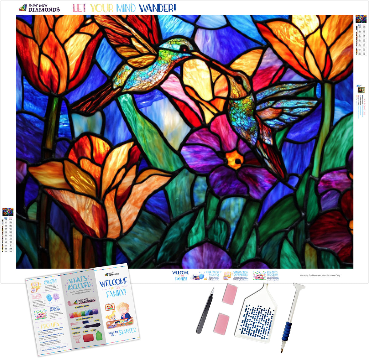 Dazzling Stained Glass Masterpiece Official Diamond Painting Kit | – Paint With Diamonds