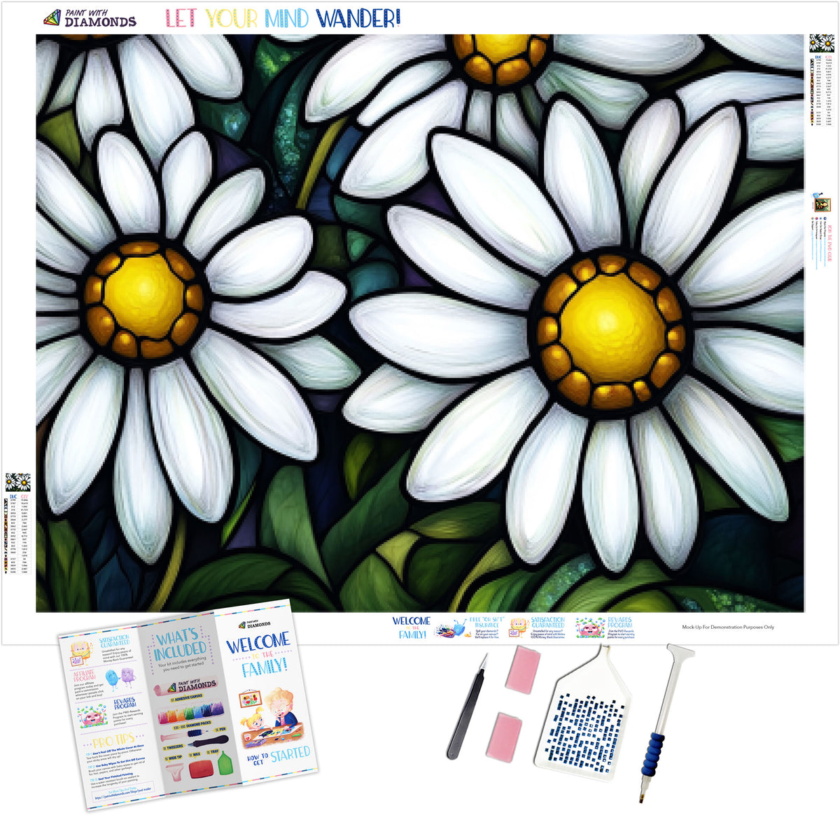 Delicate Daisies Official Diamond Painting Kit | Diamond Art | Paint ...
