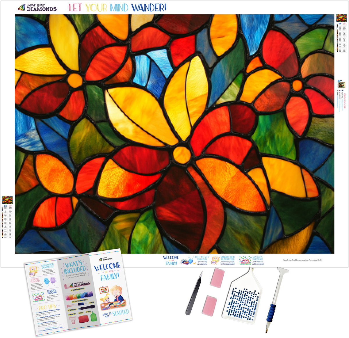 Funky Floral Explosion Official Diamond Painting Kit | Diamond Art | – Paint With Diamonds