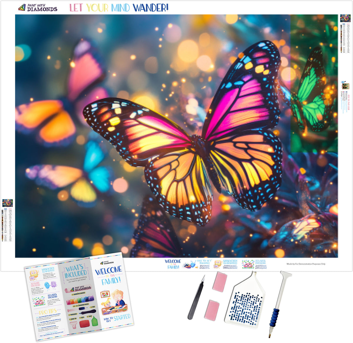 Neon Butterfly Explosion Official Diamond Painting Kit | Diamond Art | – Paint With Diamonds