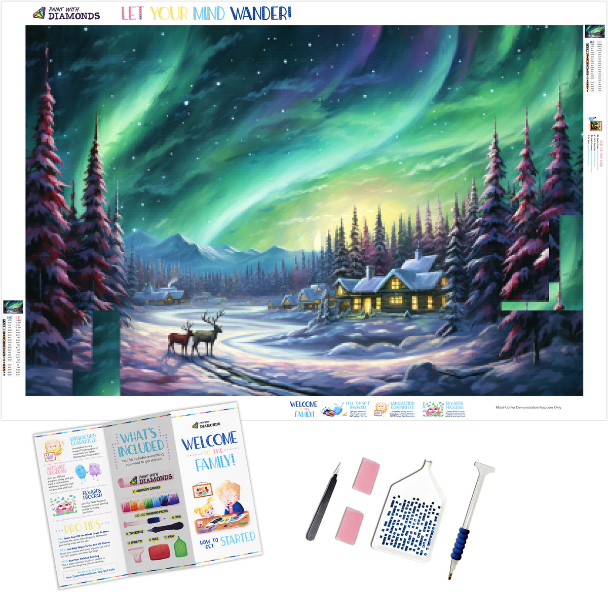 North Pole On Christmas Eve Diamond Painting Kit Paint With Diamonds