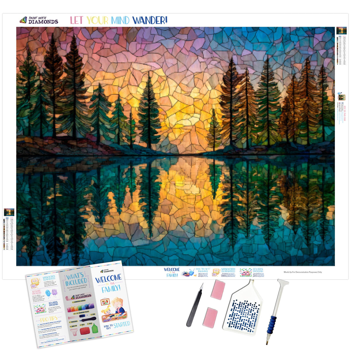 Pine Tree Glass Reflection Diamond Painting - Full Drill Kit | Paint With Diamonds®
