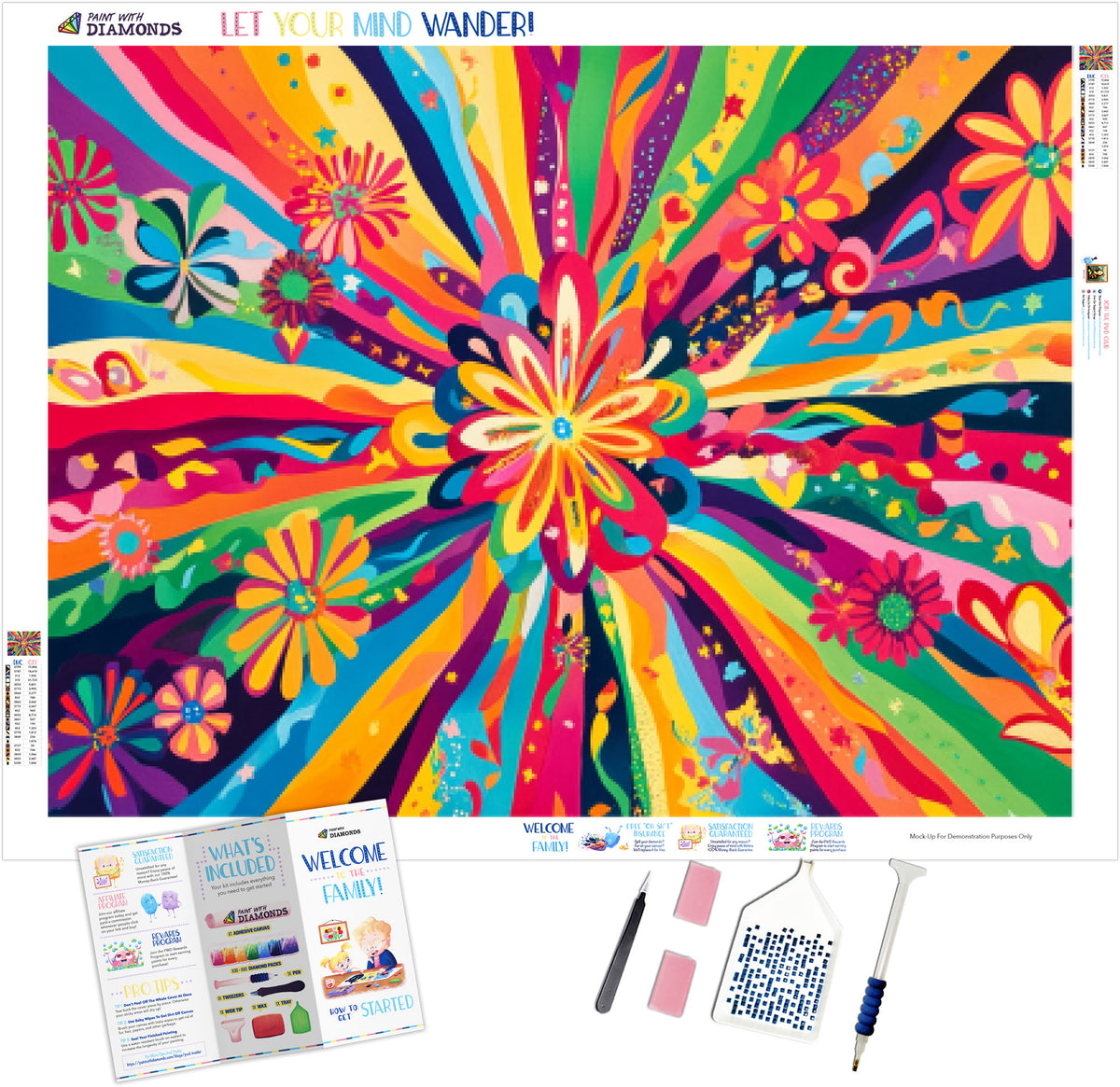 Rainbow Fiesta Explosion Official Diamond Painting Kit | Diamond Art | – Paint With Diamonds