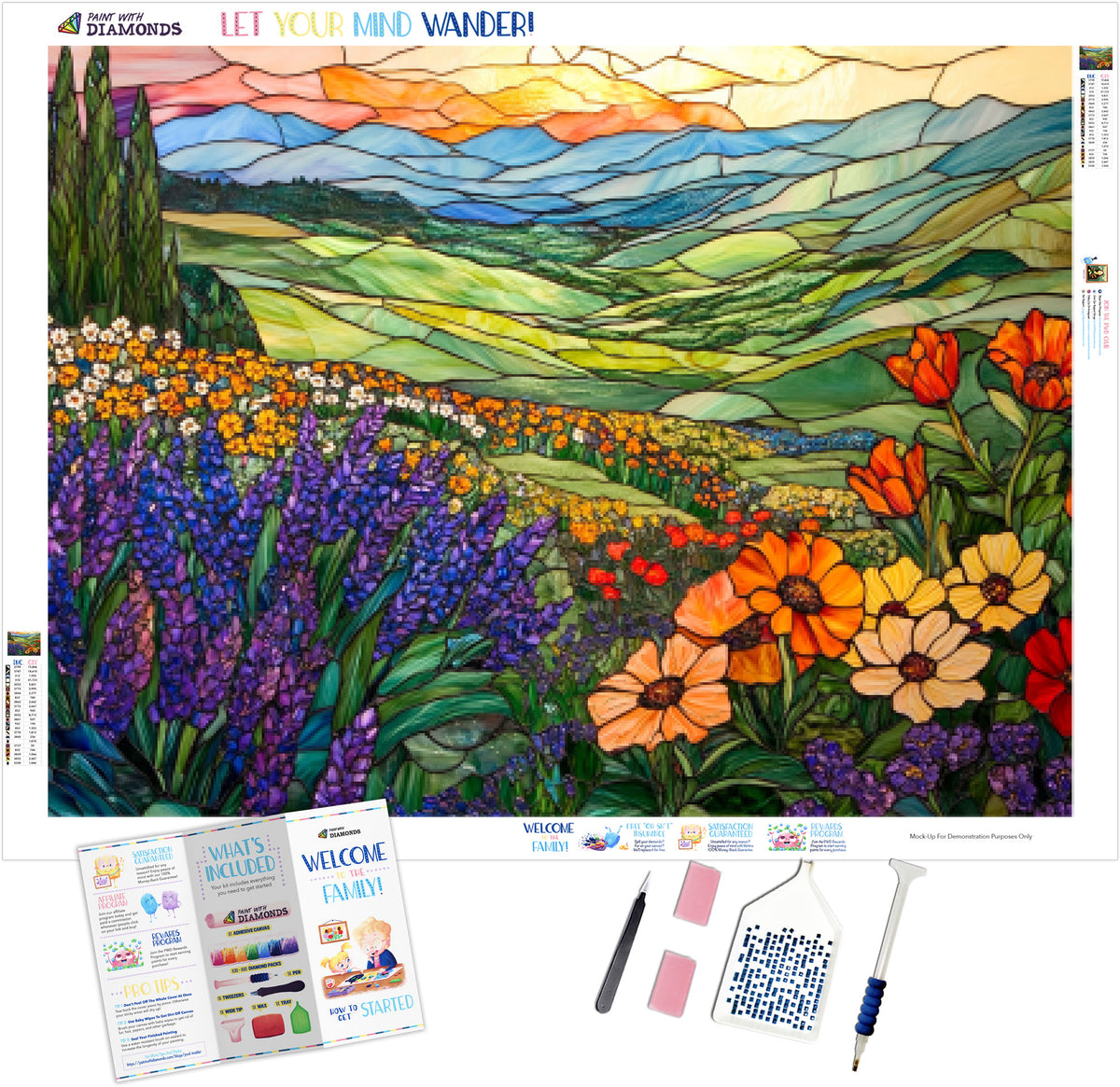 Stained Glass Meadow Mosaic Official Diamond Painting Kit | Diamond – Paint With Diamonds