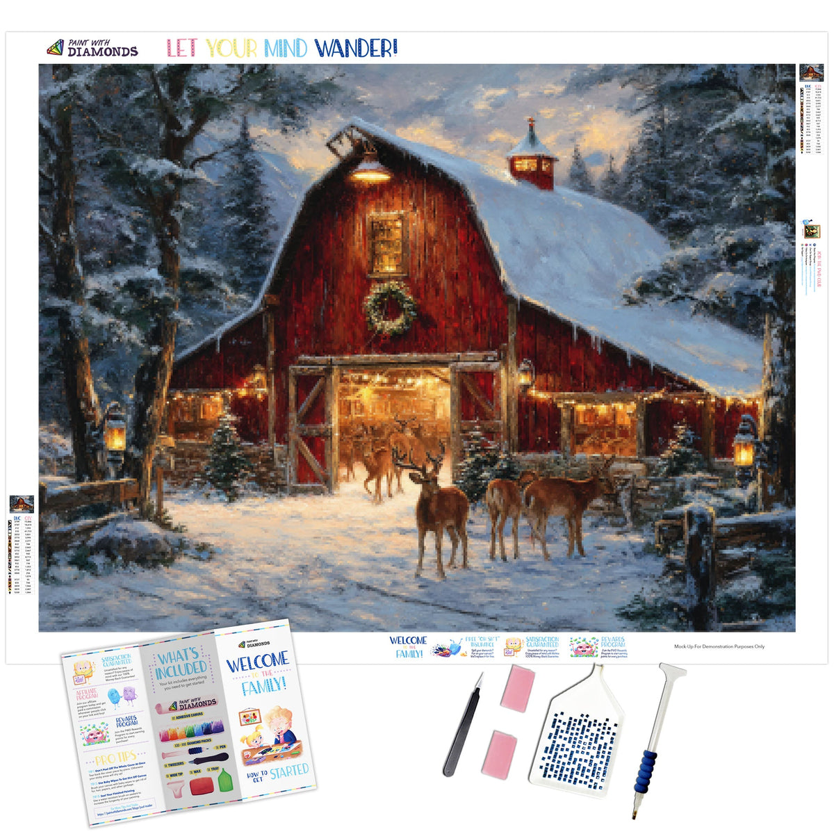 The Cozy Reindeer Barn Diamond Painting - Full Drill Kit | Paint With Diamonds®