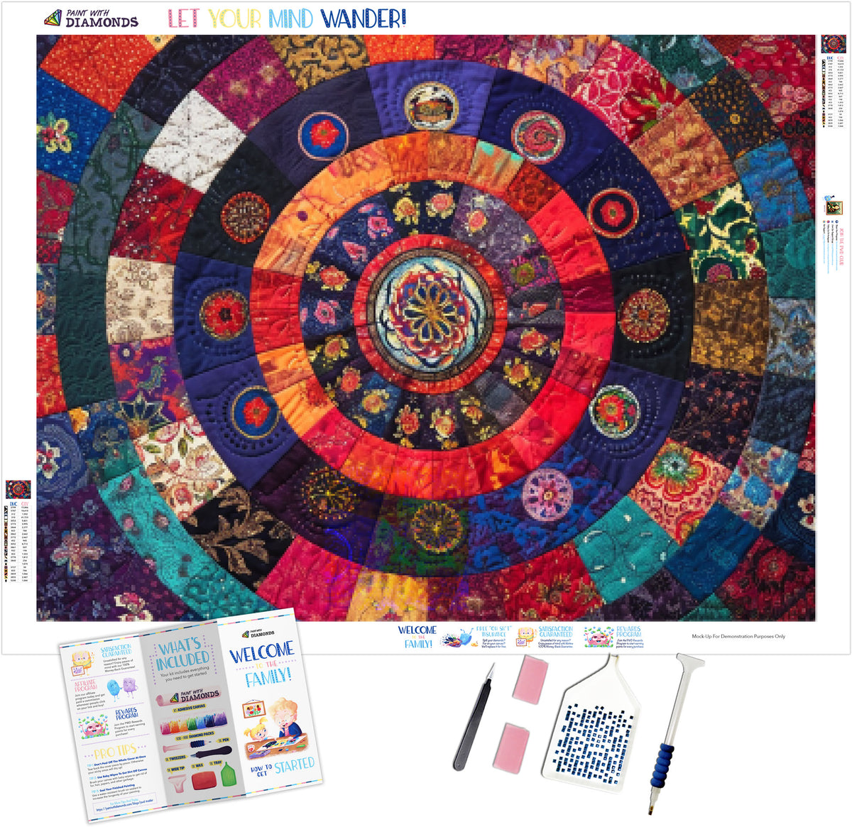 Vintage Patchwork Mandala Official Diamond Painting Kit | Diamond Art – Paint With Diamonds