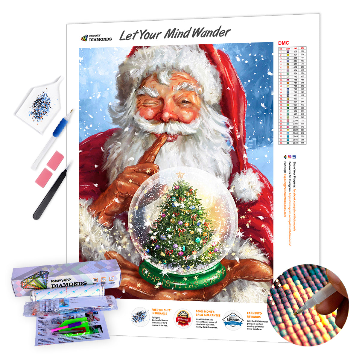 "Christmas In A Snow Globe" Diamond Painting Kit (Full Drill) – Paint ...