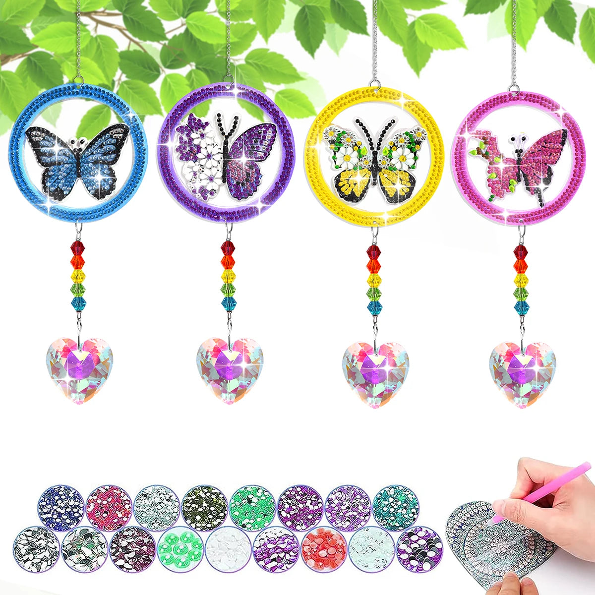 Colorful Butterfly Diamond Painting Wind Chime – Paint With Diamonds