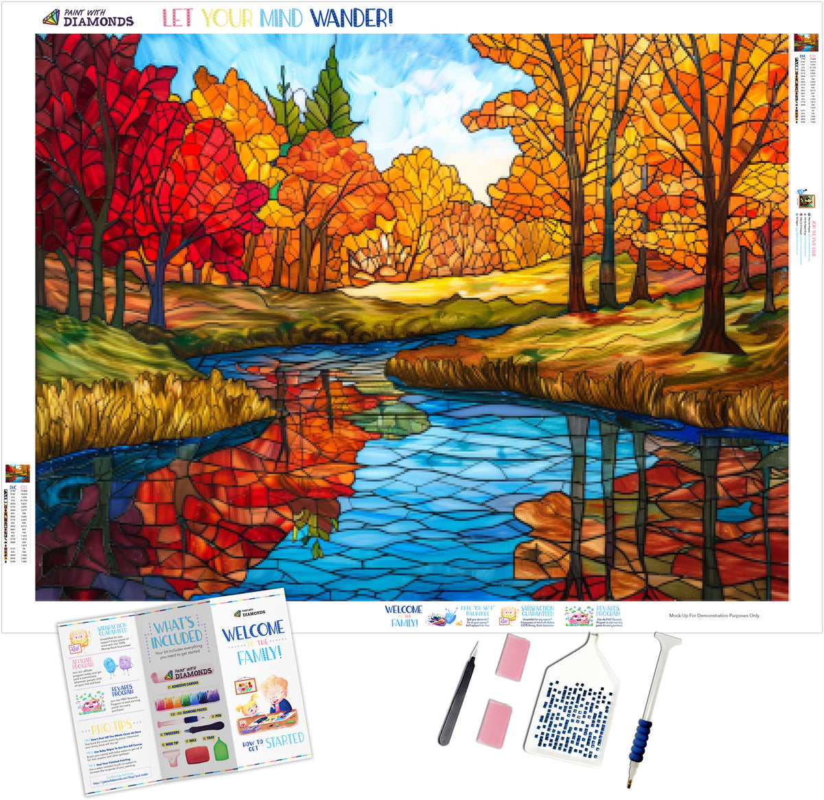 A River Through Autumn Woods Official Diamond Painting Kit | Diamond ...