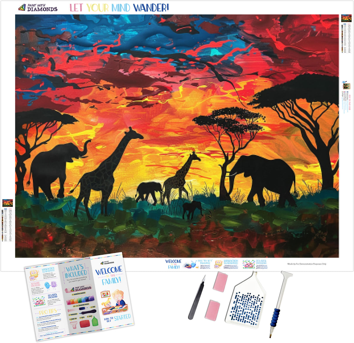 African Safari at Golden Hour Official Diamond Painting Kit | Diamond ...