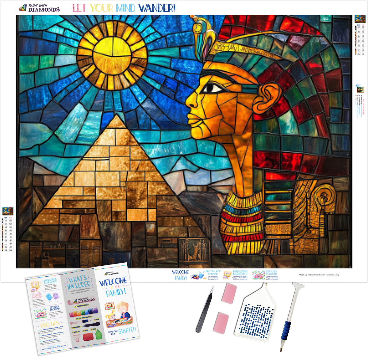 Ancient Egypt Stained Glass Official Diamond Painting Kit | Diamond Art ...
