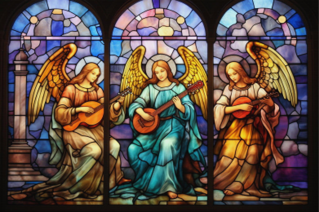 Angels Singing Carols Stained Glass Diamond Painting Kit Paint With ...