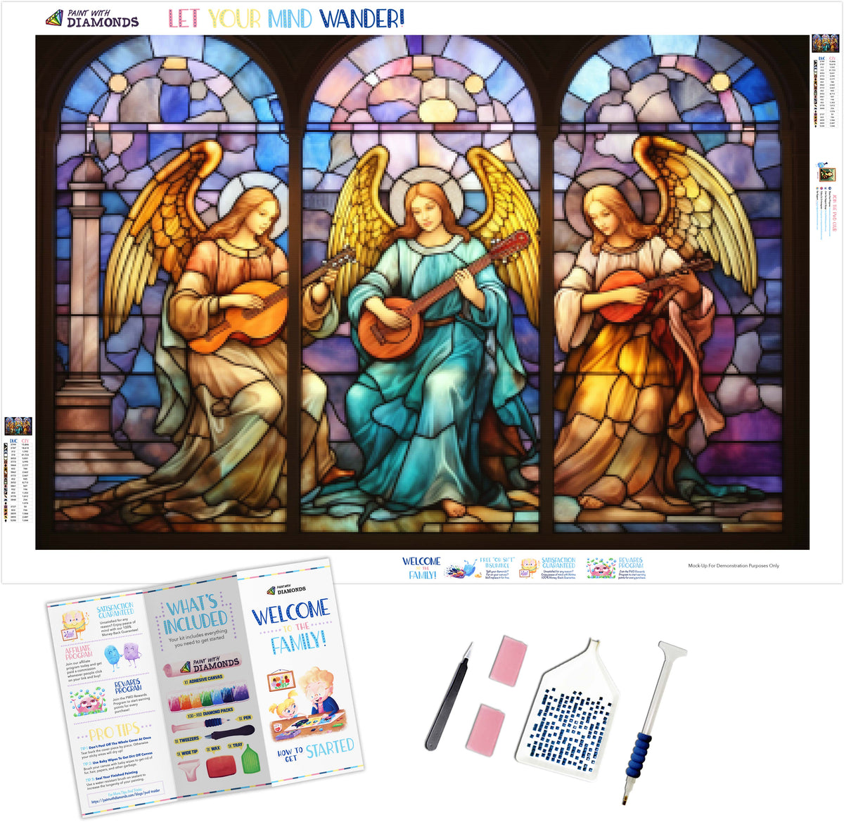 Angels Singing Carols Stained Glass Diamond Painting Kit Paint With ...