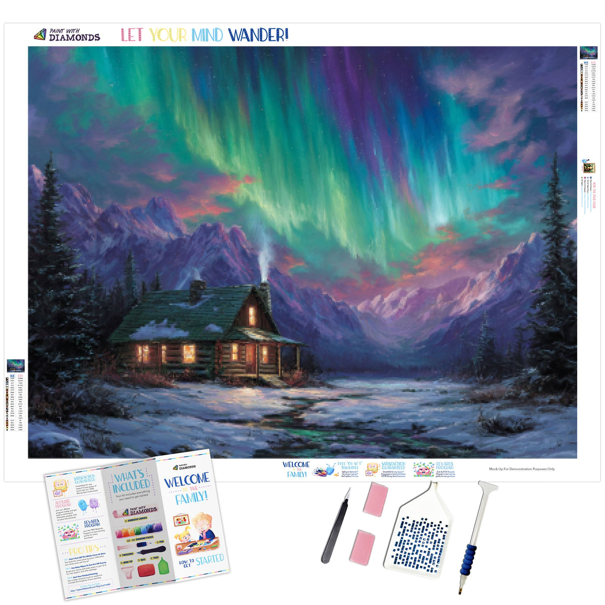 Aurora Cabin Retreat Diamond Painting - Full Drill Kit | Paint With ...
