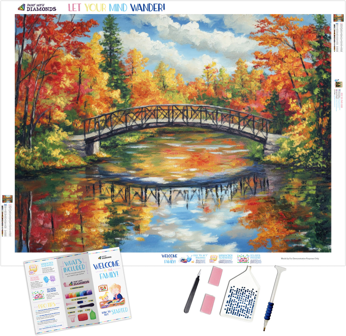 Autumn Bridge Crossing Official Diamond Painting Kit | Diamond Art ...