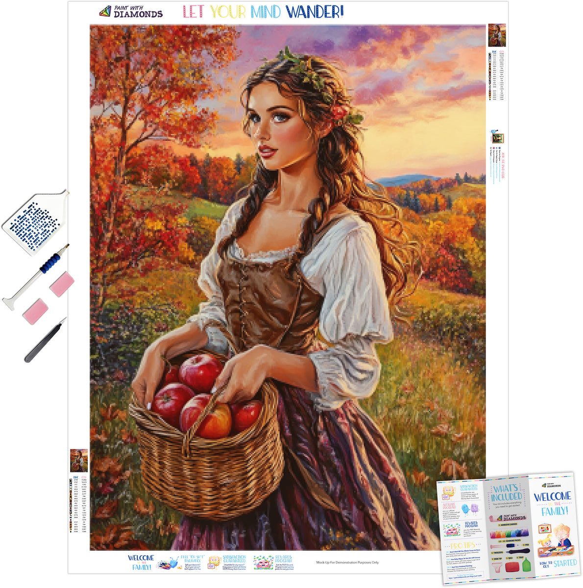 Autumn Harvest Maiden Official Diamond Painting Kit | Diamond Art ...