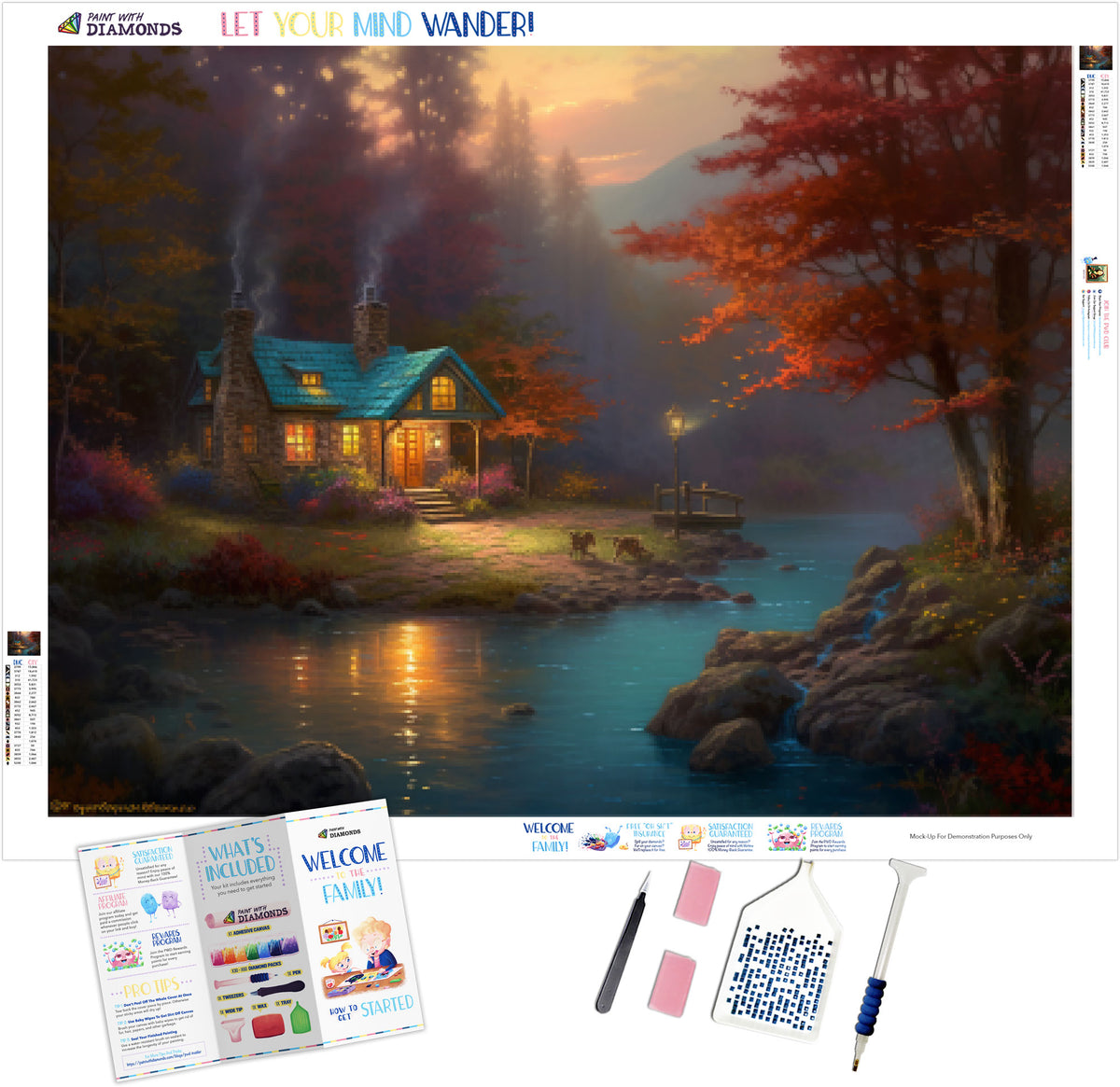 Autumn Retreat Small Cabin Official Diamond Painting Kit | Diamond Art ...