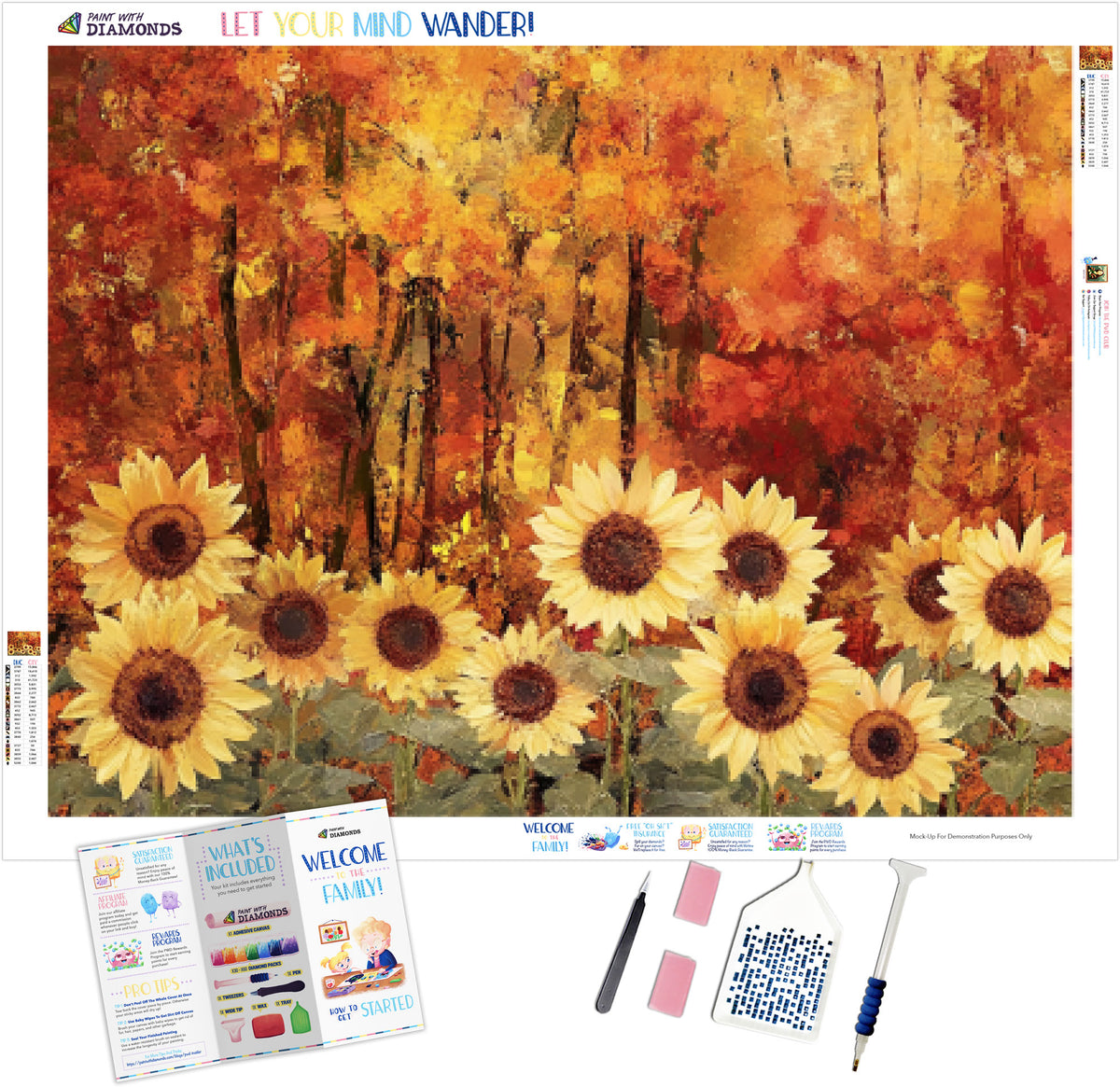 Autumn Sunflowers Official Diamond Painting Kit | Diamond Art | Paint ...