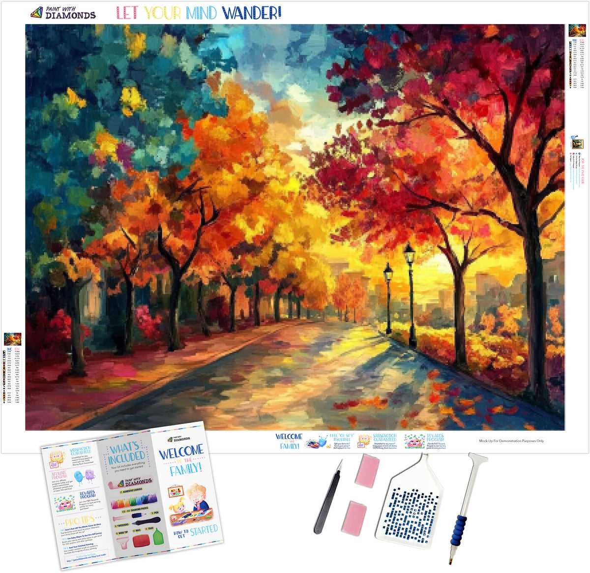 Autumn Sunset Boulevard Official Diamond Painting Kit | Diamond Art ...