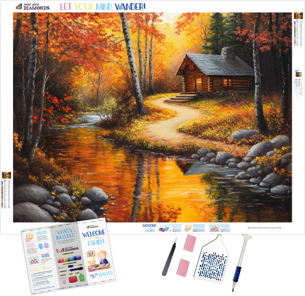 Autumn's Hidden Cabin Official Diamond Painting Kit | Diamond Art ...