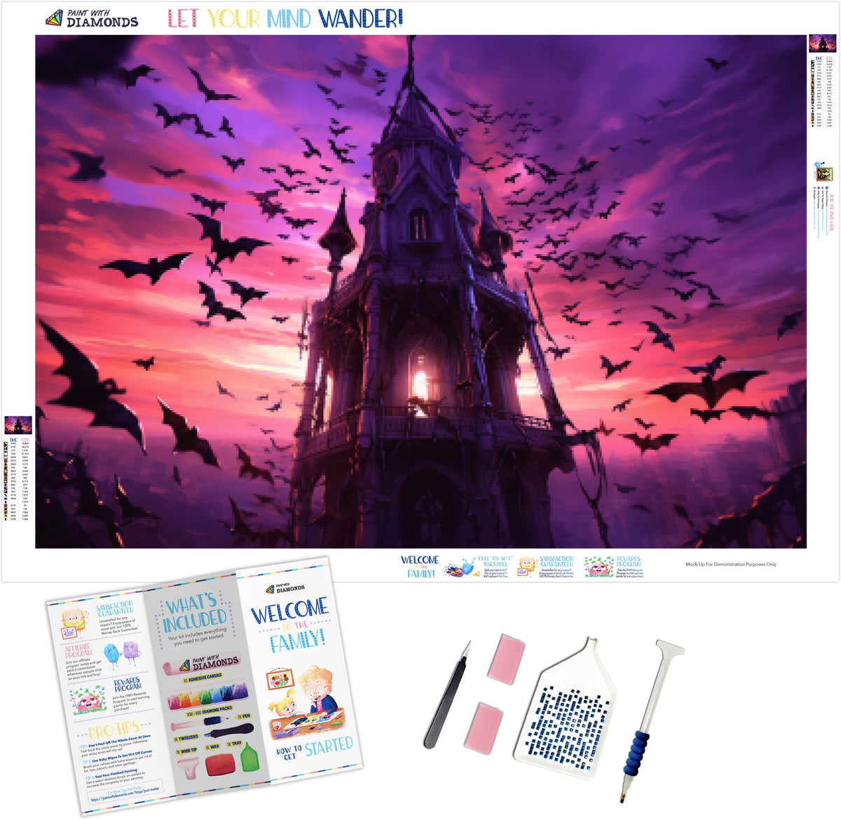 Bats In The Belfry Diamond Painting Kit Paint With Diamonds Official