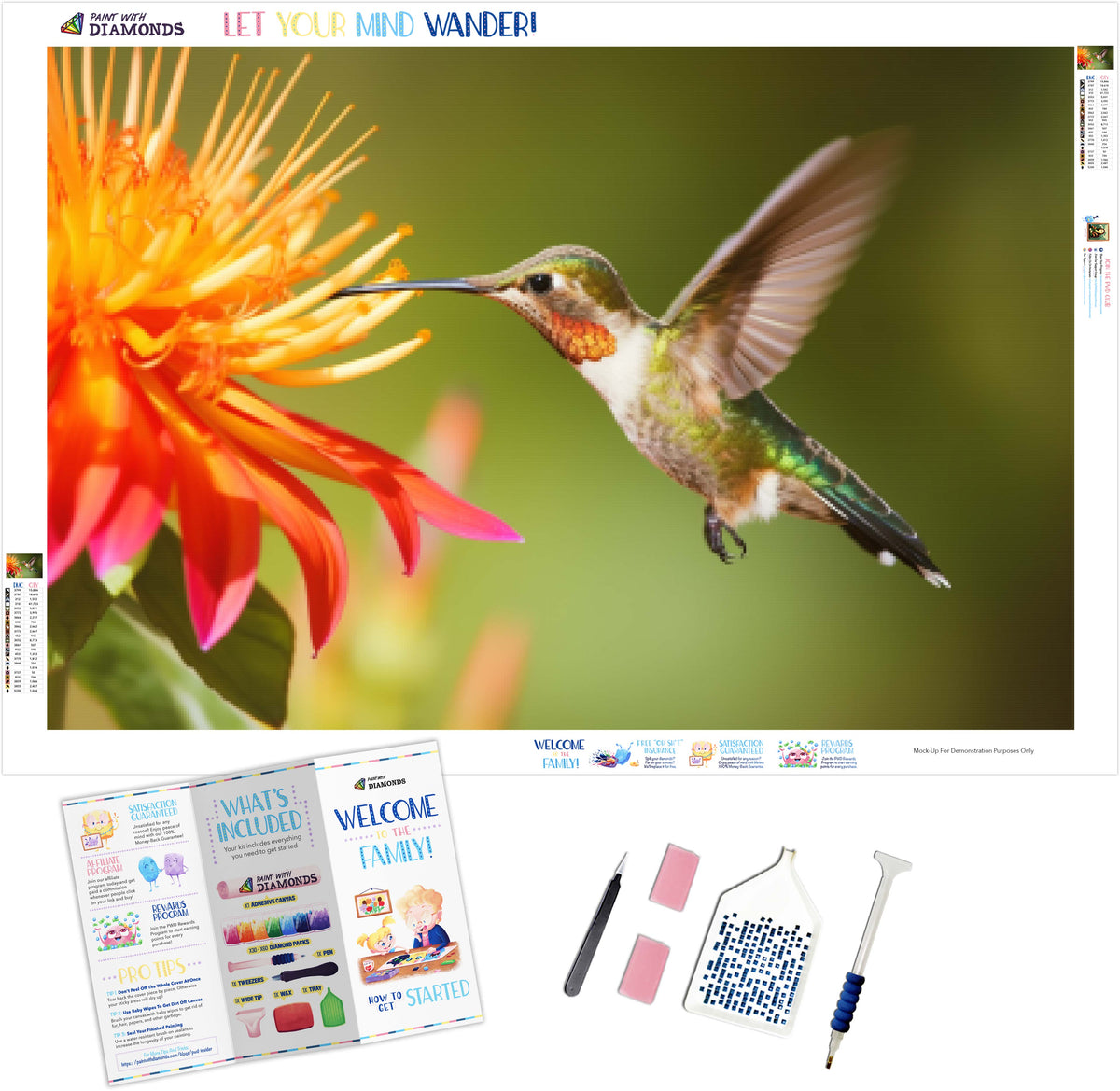 Beautiful Hummingbird Official Diamond Painting Kit | Diamond Art ...