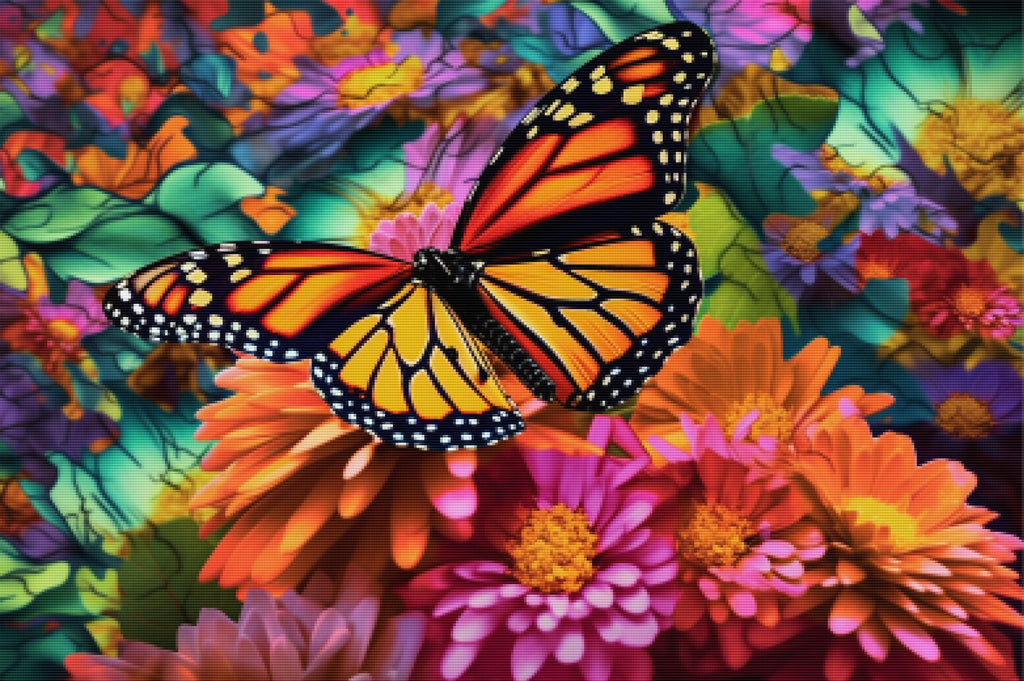 Beautiful Monarch Flowers Official Diamond Painting Kit | Diamond Art ...