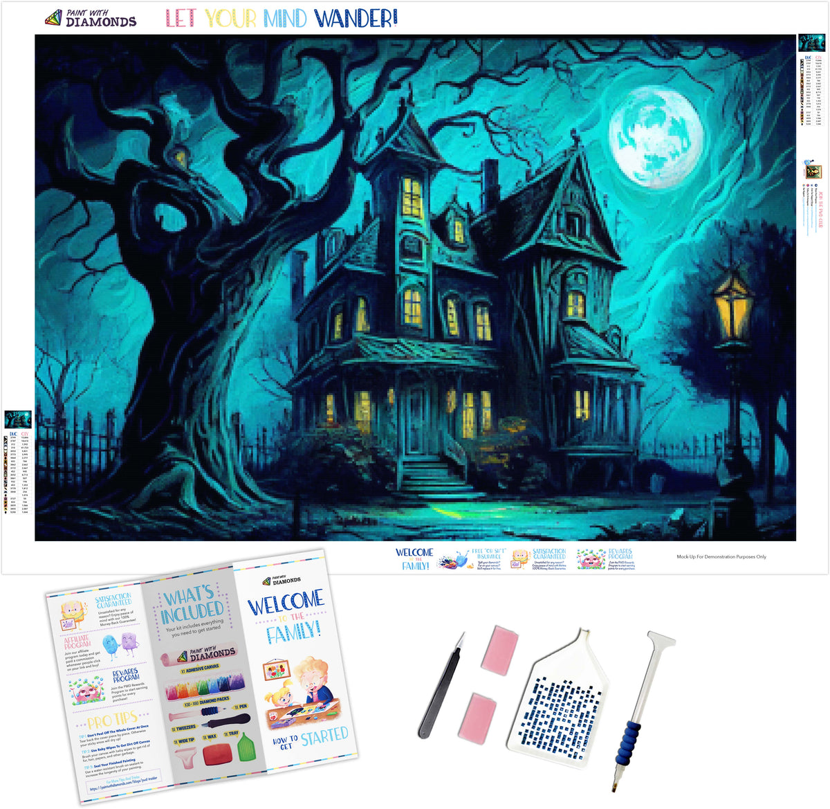 Blue Haunted Mansion Official Diamond Painting Kit | Diamond Art ...