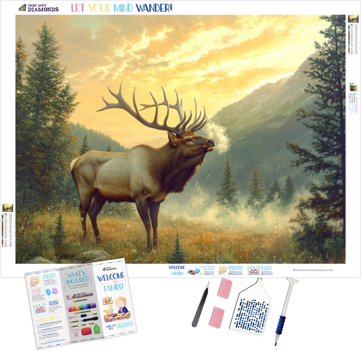 Bull Elk Monarch of the Forest Official Diamond Painting Kit | Diamond ...