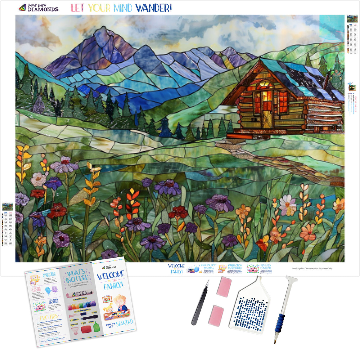 Cabin In The Mountains Official Diamond Painting Kit | Diamond Art ...