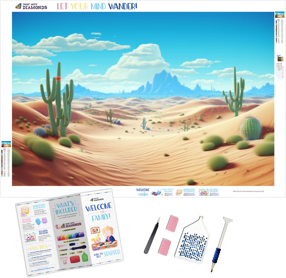 Cacti And Sand Dunes Diamond Painting Kit Paint With Diamonds Official