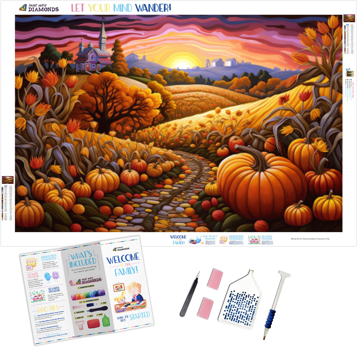 Candy Corn Sunset Diamond Painting Kit Paint With Diamonds Official