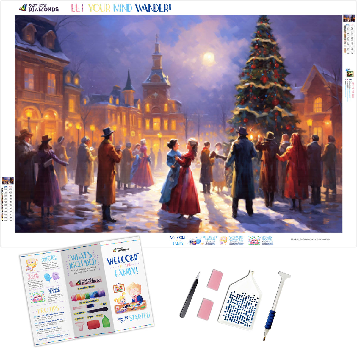 Carolers Singing In Town Square Diamond Painting Kit Paint With – Paint ...