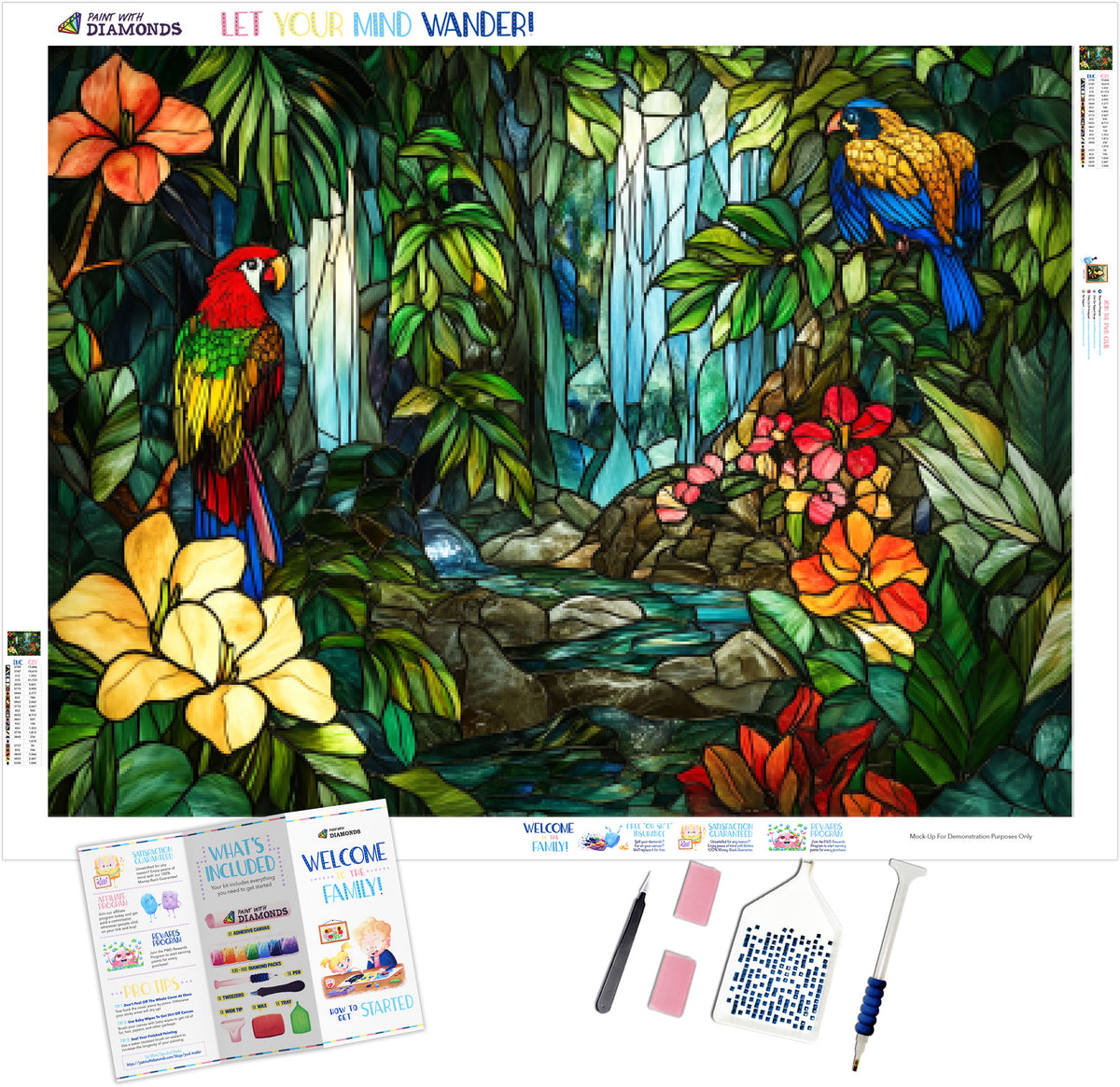 Cascading Waterfalls Tropical Rainforest Official Diamond Painting Kit ...