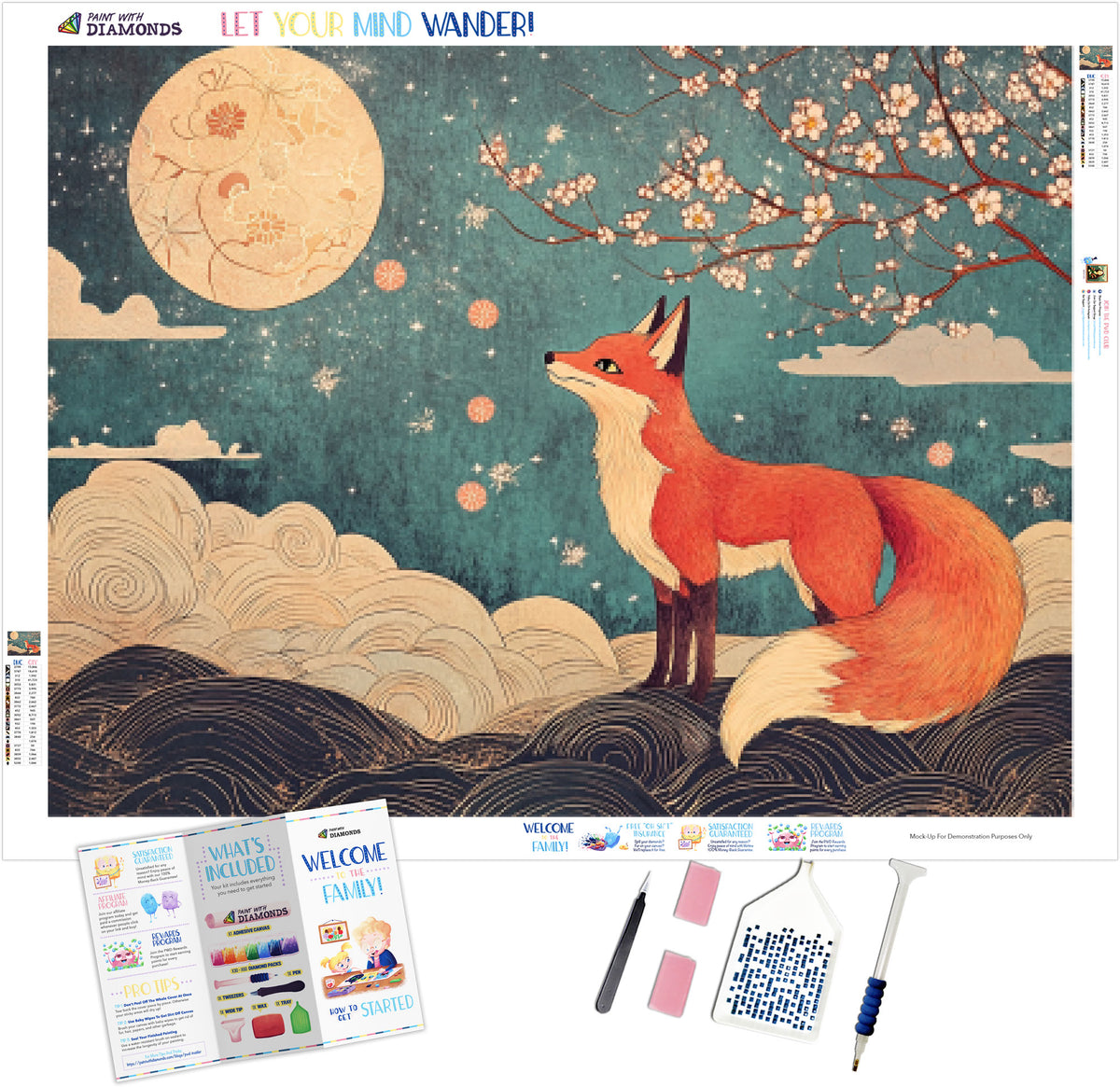 Celestial Fox Japanese Official Diamond Painting Kit | Diamond Art ...