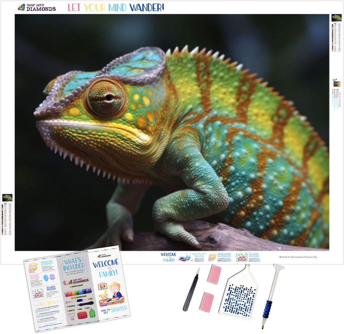 Chameleon Changing Colors Official Diamond Painting Kit | Diamond Art ...