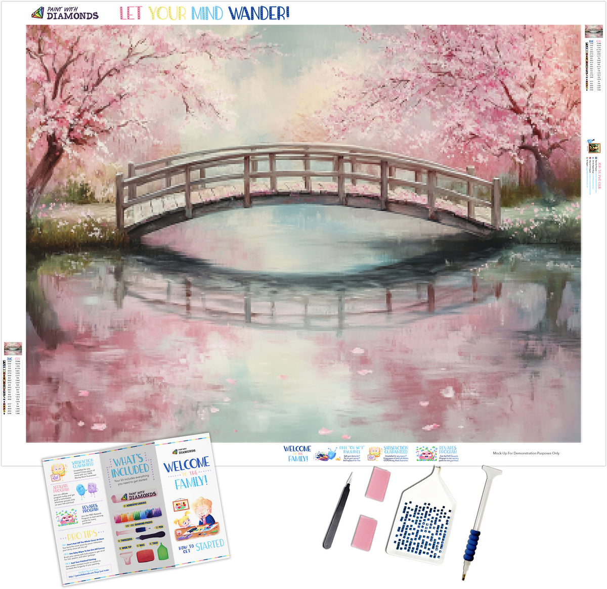 Cherry Blossom Bridge Official Diamond Painting Kit | Diamond Art ...