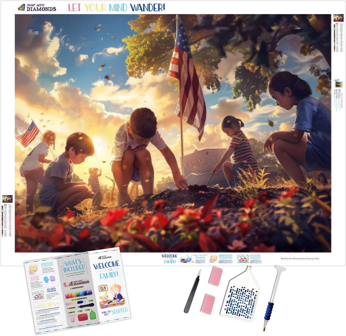 Children Planting Flags Official Diamond Painting Kit | Diamond Art ...