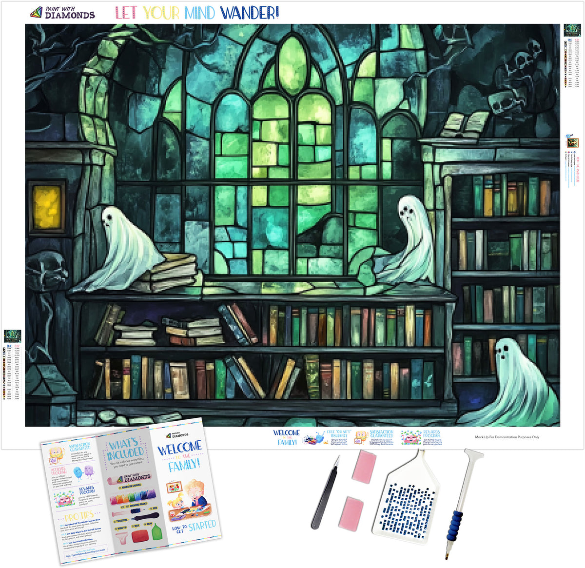 Chilling Haunted Library Official Diamond Painting Kit | Diamond Art ...