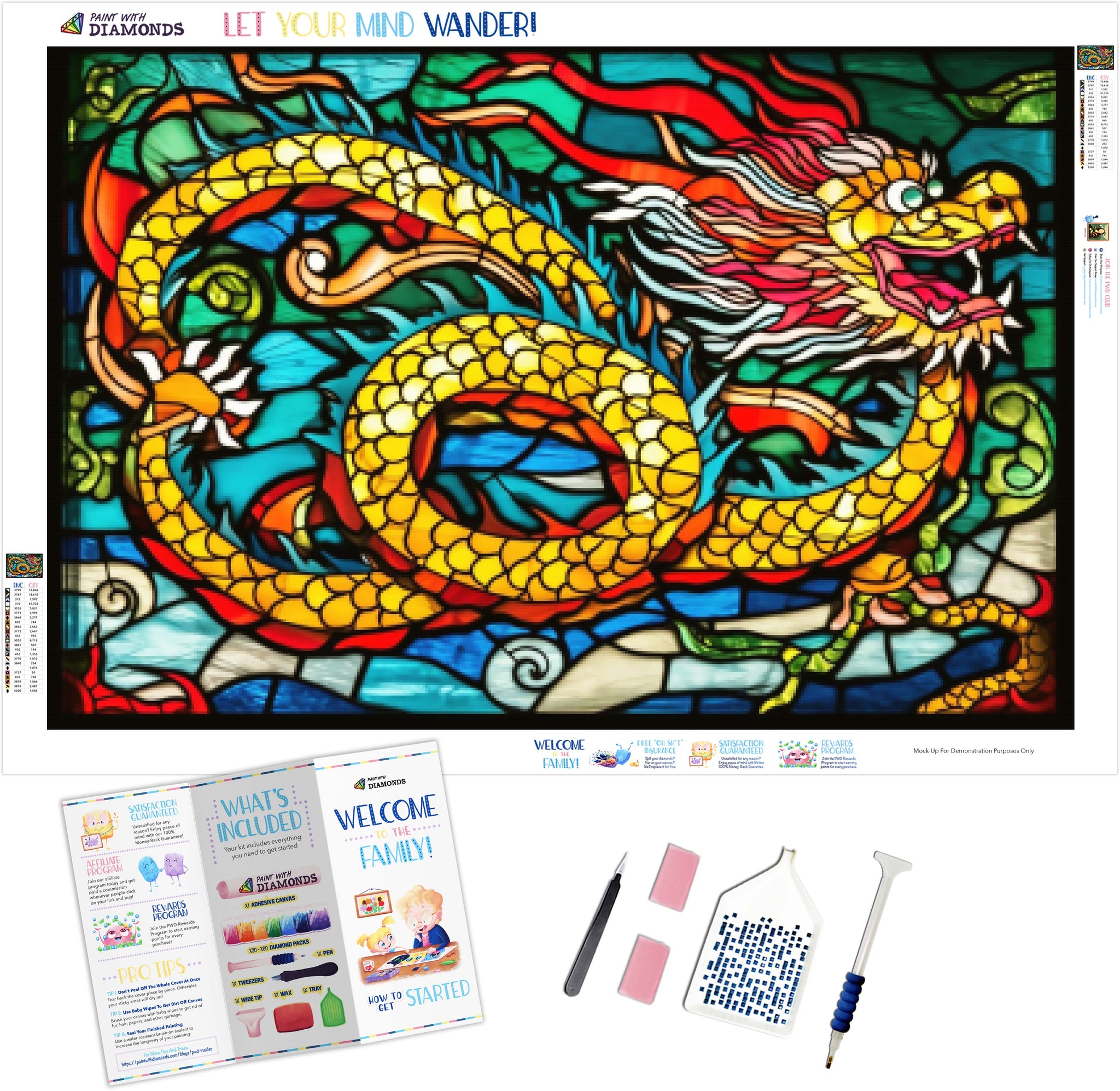 Chinese Dragon Stained Glass Patterns Lunar New Year Folded Paper