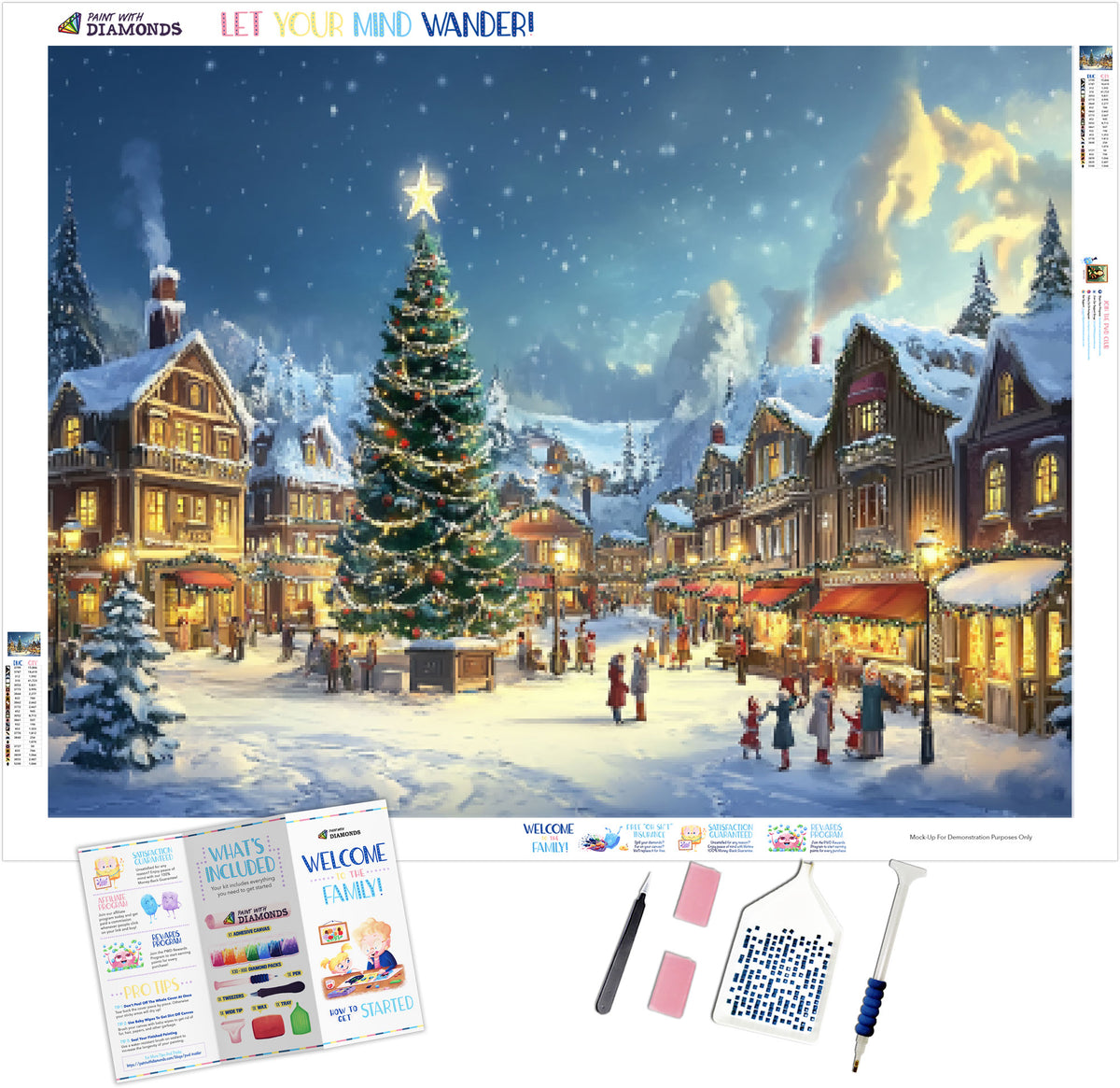 Christmas Eve in a Storybook Town Official Diamond Painting Kit ...