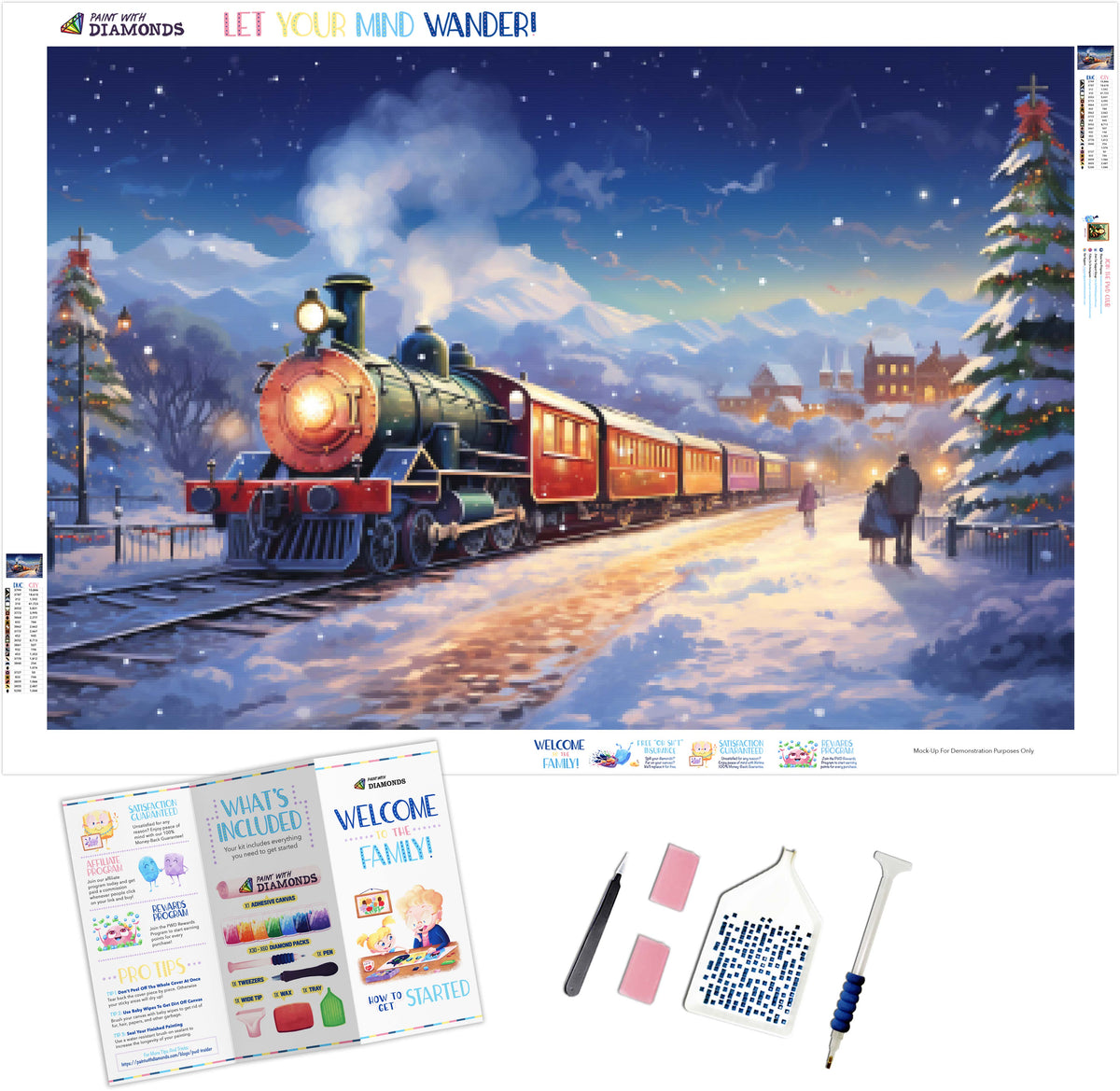 Christmas Train Journey Diamond Painting Kit Paint With Diamonds