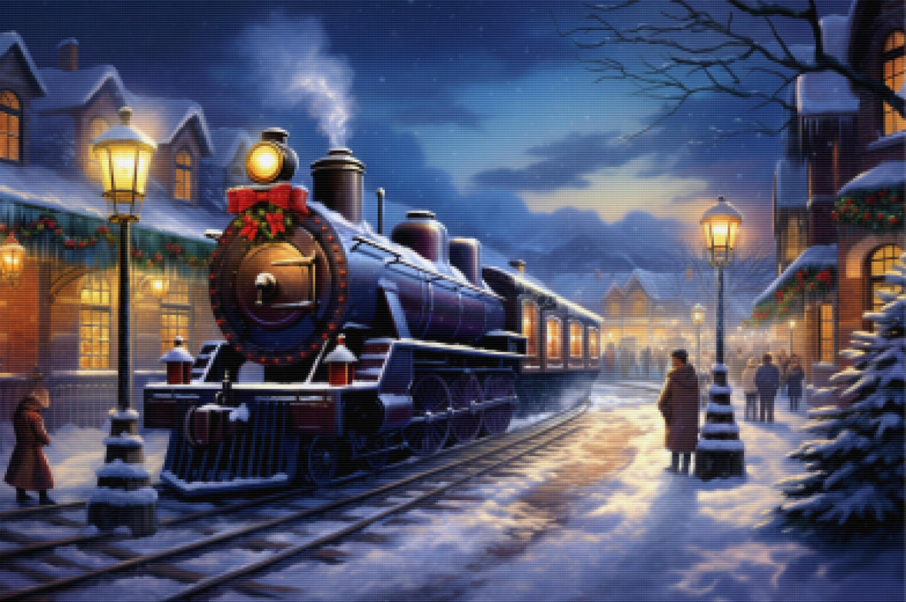 Christmas Train Station Diamond Painting Kit Paint With Diamonds
