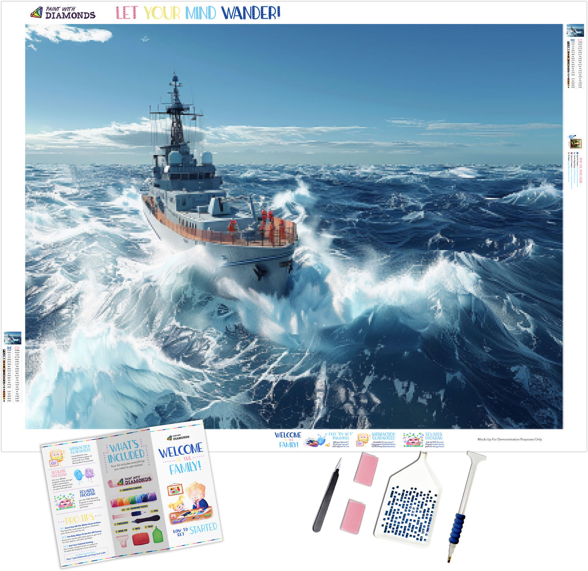 Coast Guard Cutter at Sea Official Diamond Painting Kit | Diamond Art ...